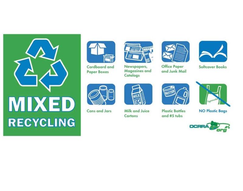 Mixed Recycling Decal (Single Stream) – Order Supplies – Schools